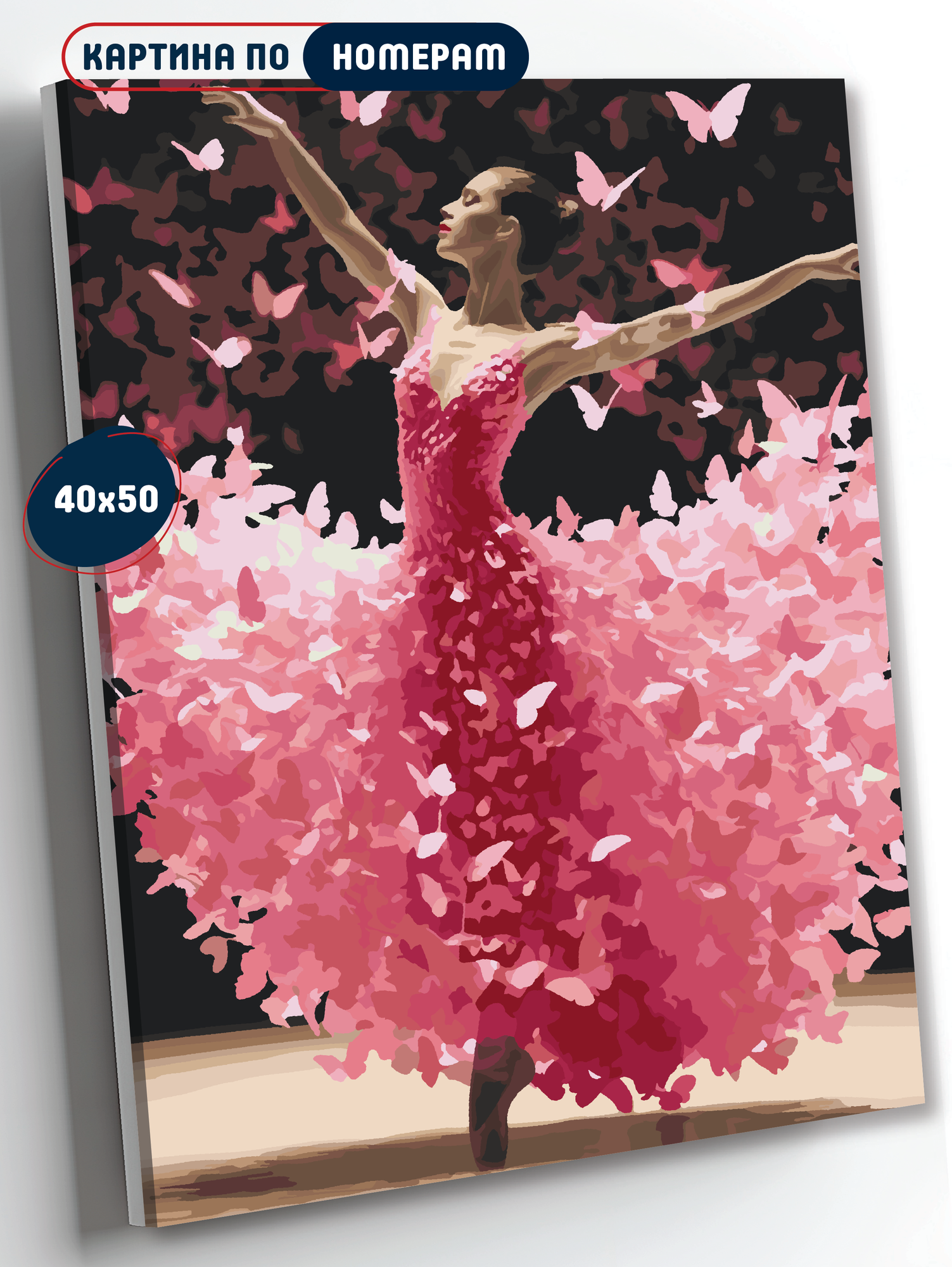 Картина по номерам "Танцовщица_1", Холст на подрамнике 40х50, набор для рисования