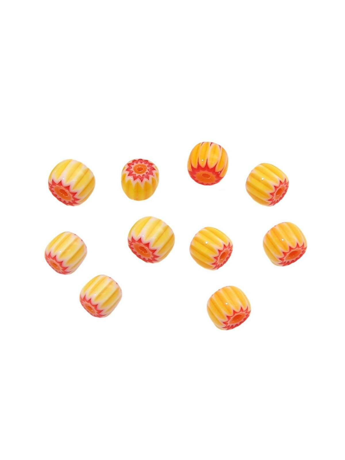 10 штук бусин-ведерок в полоску из смолы Аксессуары для ожерелья россыпь бусин