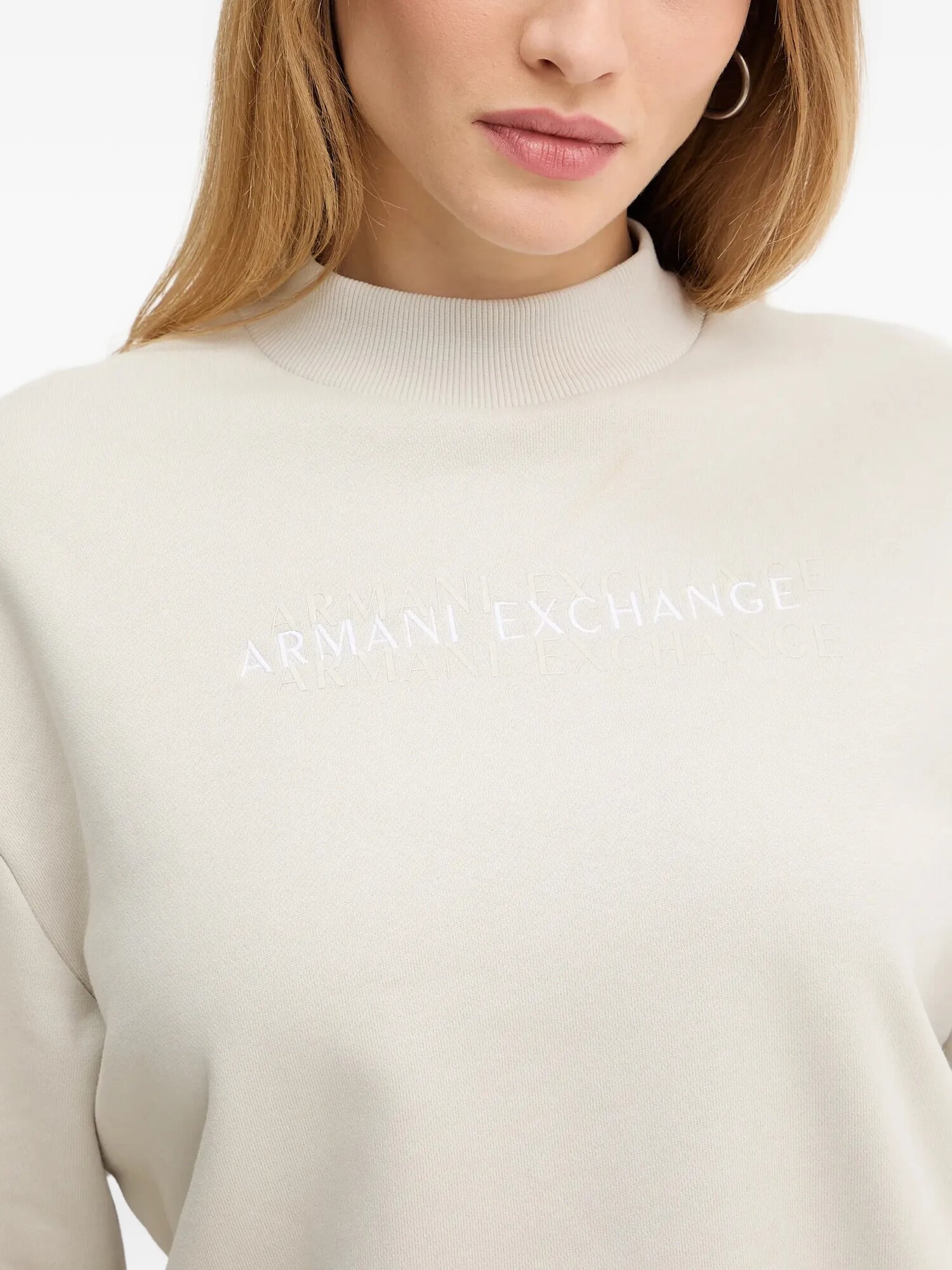 Толстовка Armani Exchange High-neck logo sweatshirt, размер 46 — фото 1