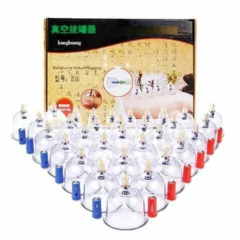 Массажные вакуумные банки Premium Kanghuang с насосом, комплект 14 шт.