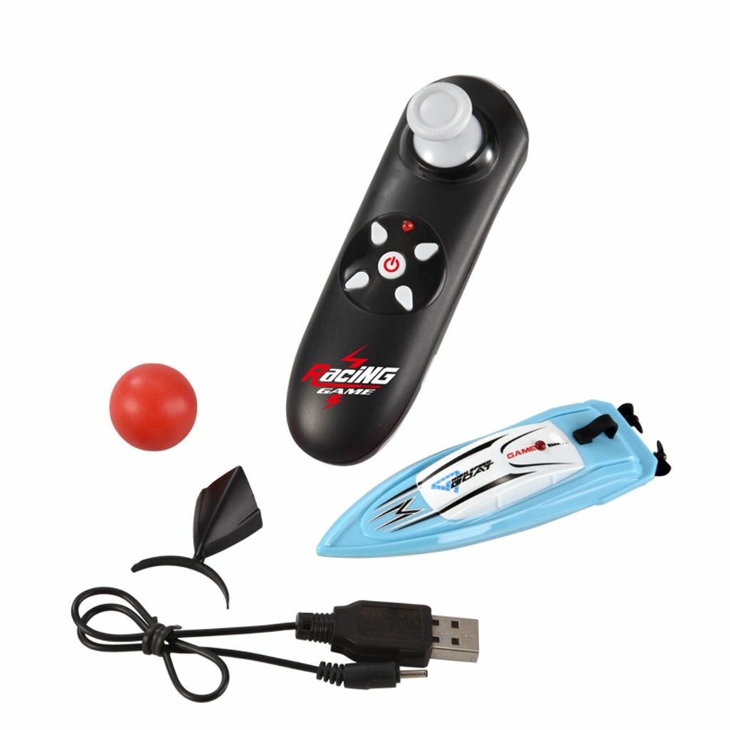 Мини-лодка с дистанционным управлением для летних водных видов спорта, скоростная акробатическая лодка управлением, детская боевая игрушка в помещении-синий