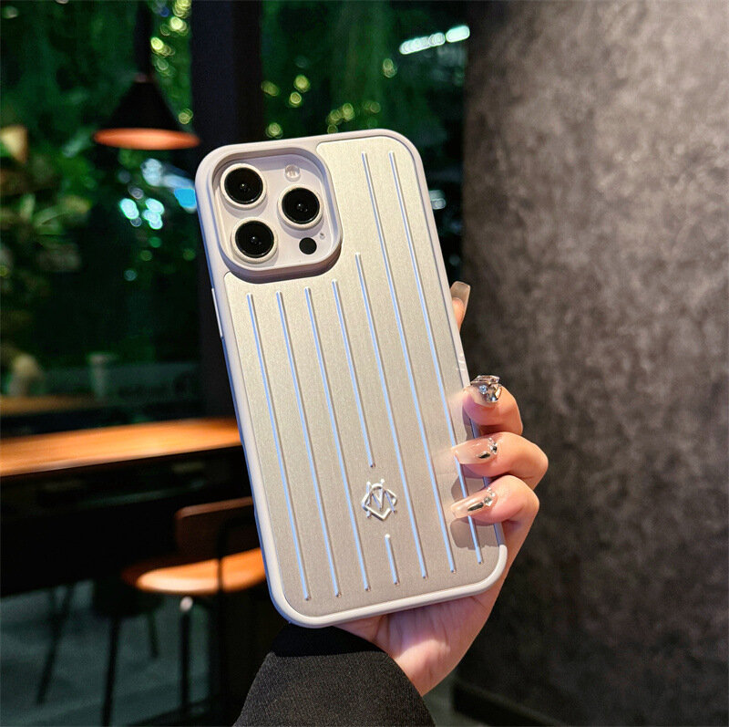 Чемодан Rimowa из алюминиевого сплава, совместимый с чехлом для телефона Apple 16 Pro Max, iPhone 15, стильный чехол для iPhone 14 с полным покрытием