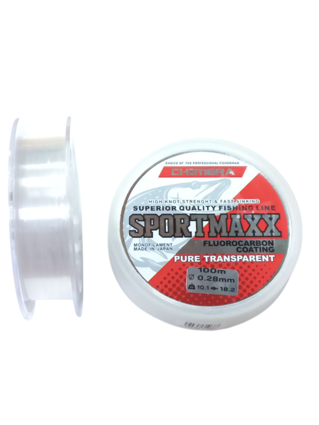 Леска Chimera Sportmaxx Fluorocarbon Coating Pure Transparent 100м #0.28