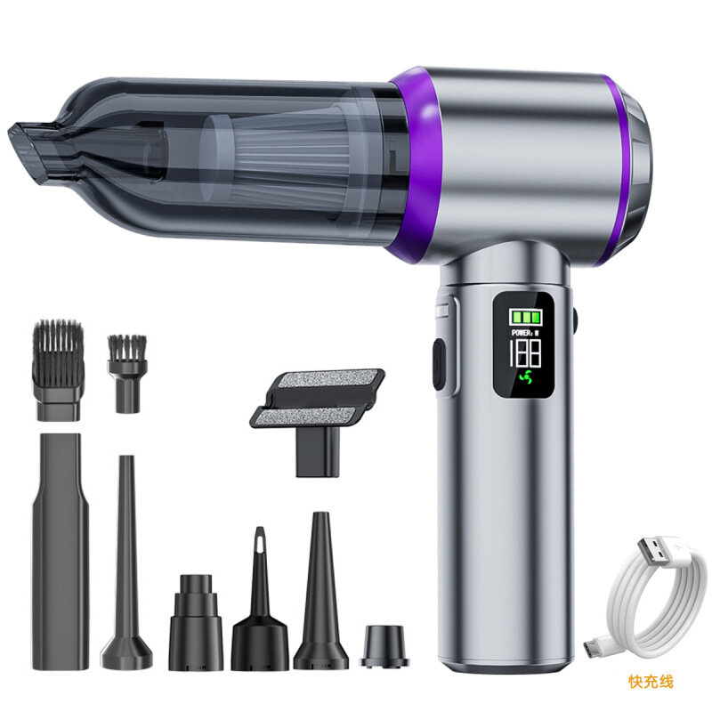 [2025] Автомобильный пылесос, домашний перезаряжаемый портативный ручной бесщеточный мощный воздуходув, пылесос с высокой силой всасывания