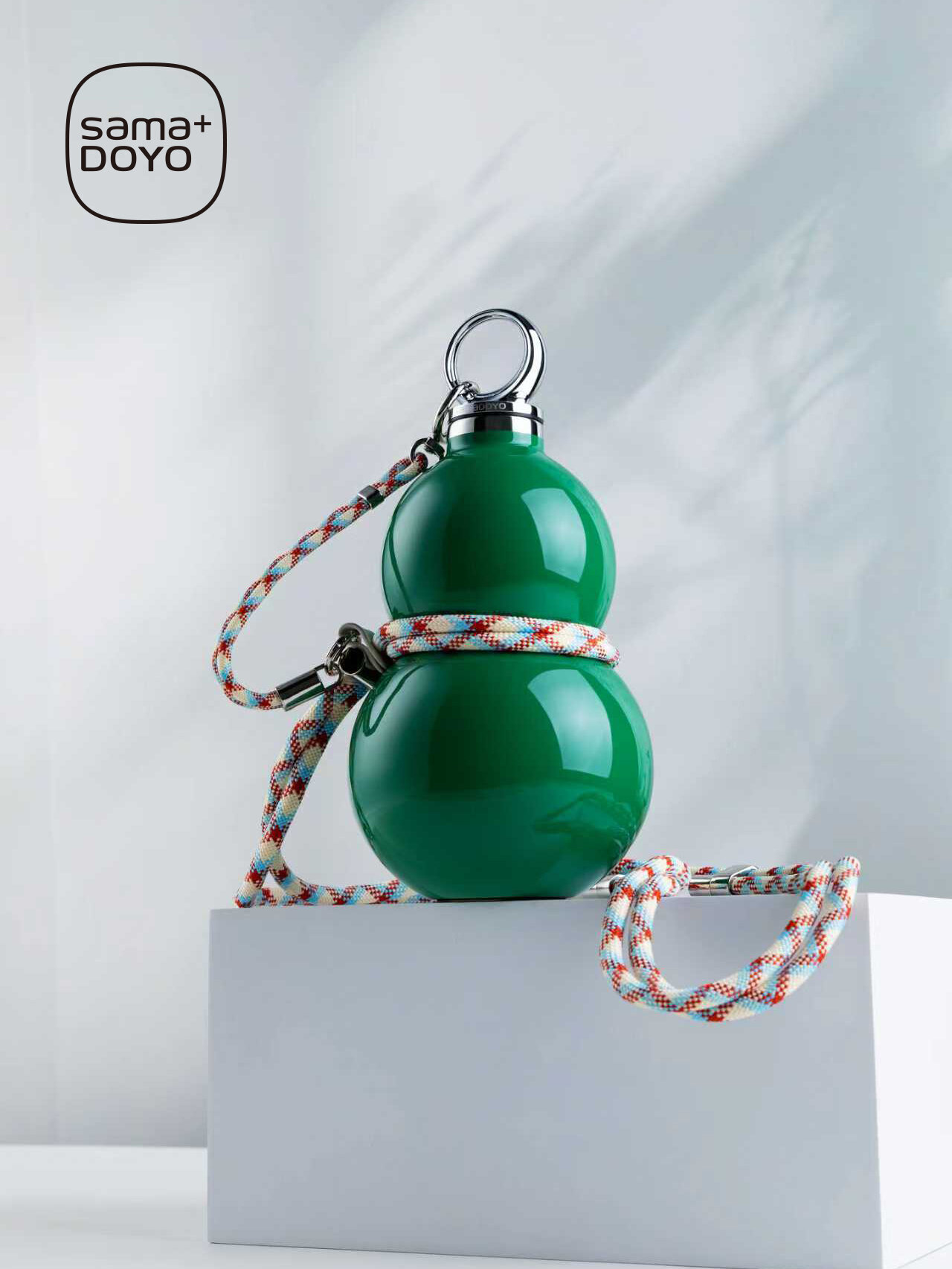 Термос-фляга из нержавеющей стали 316L в форме бутылочной тыквы, 520 мл, с ремнём