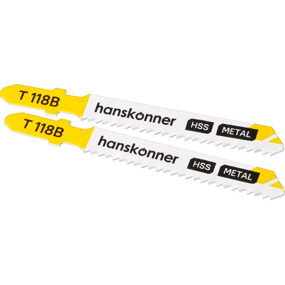 Пилки для лобзика Hanskonner H02-118B, для металла, прямой рез, хвостовик Т