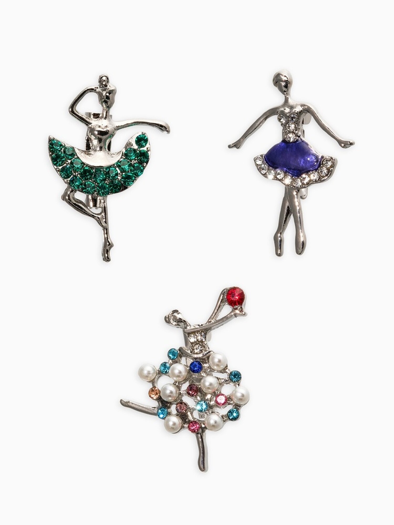 Комплект брошей Queen Fair, эмаль, стразы