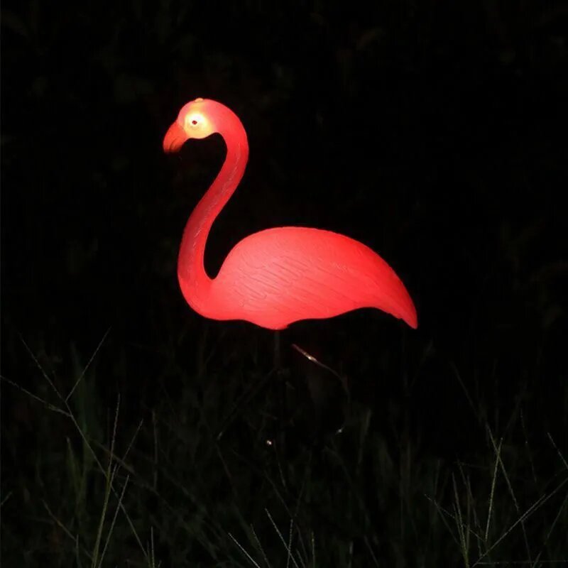 Фигурка садовая Flamingo Солнечный свет с подсветкой, фигурка фламинго на газон, 1 шт — фото 1