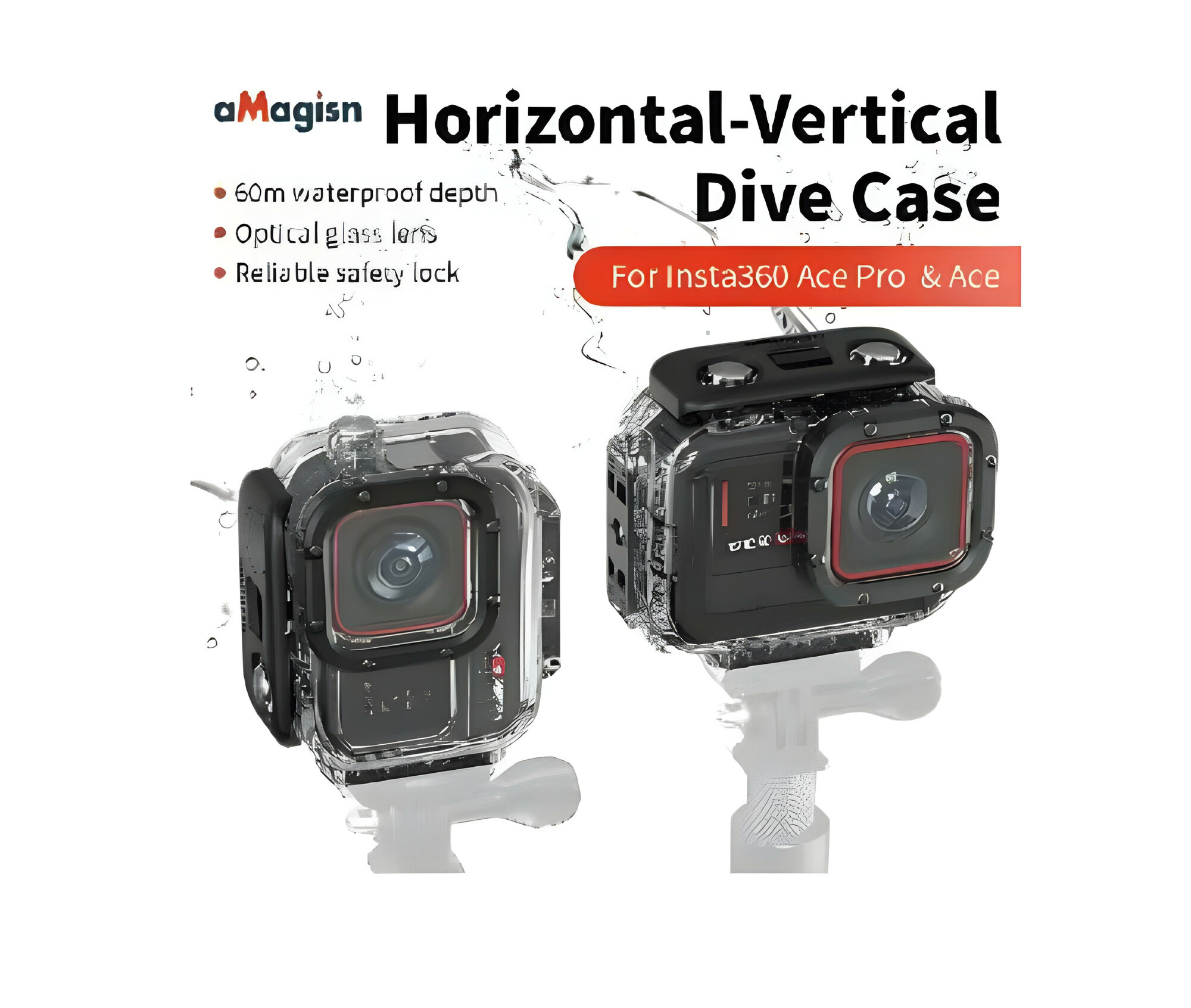 Horizontal-vertica Dive Case для Insta360 Ace Pro 2 Аквабокс