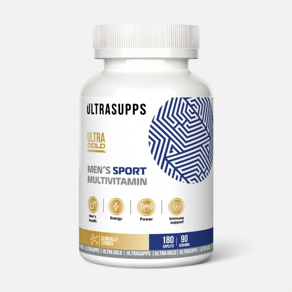 Ультравитамины UltraSupps "Men's Sport", для мужчин, 180 капсул