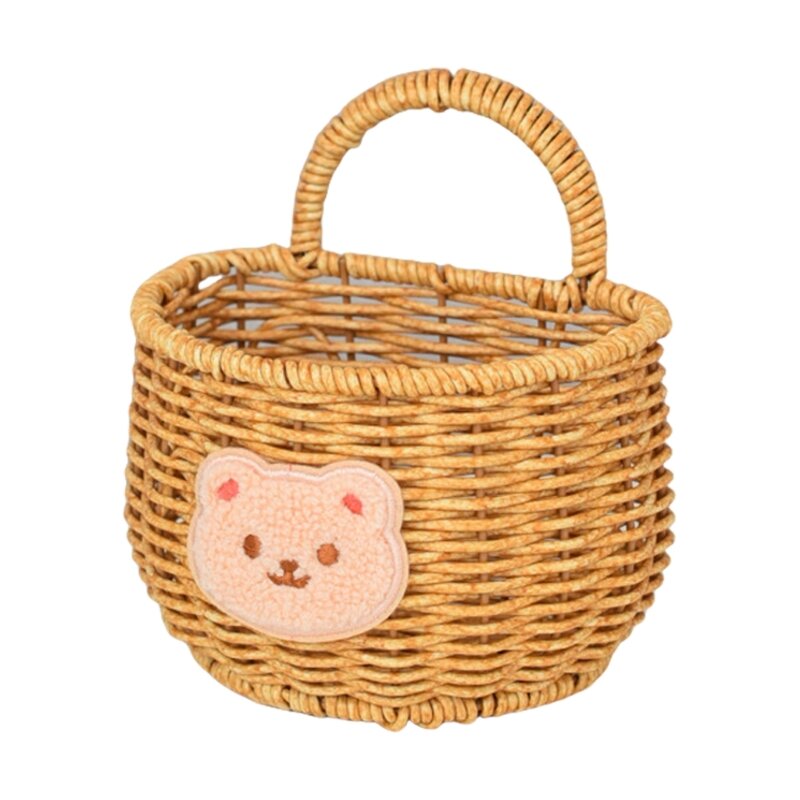 Корзина для хранения косметики из искусственного ротанга-color bear standard small
