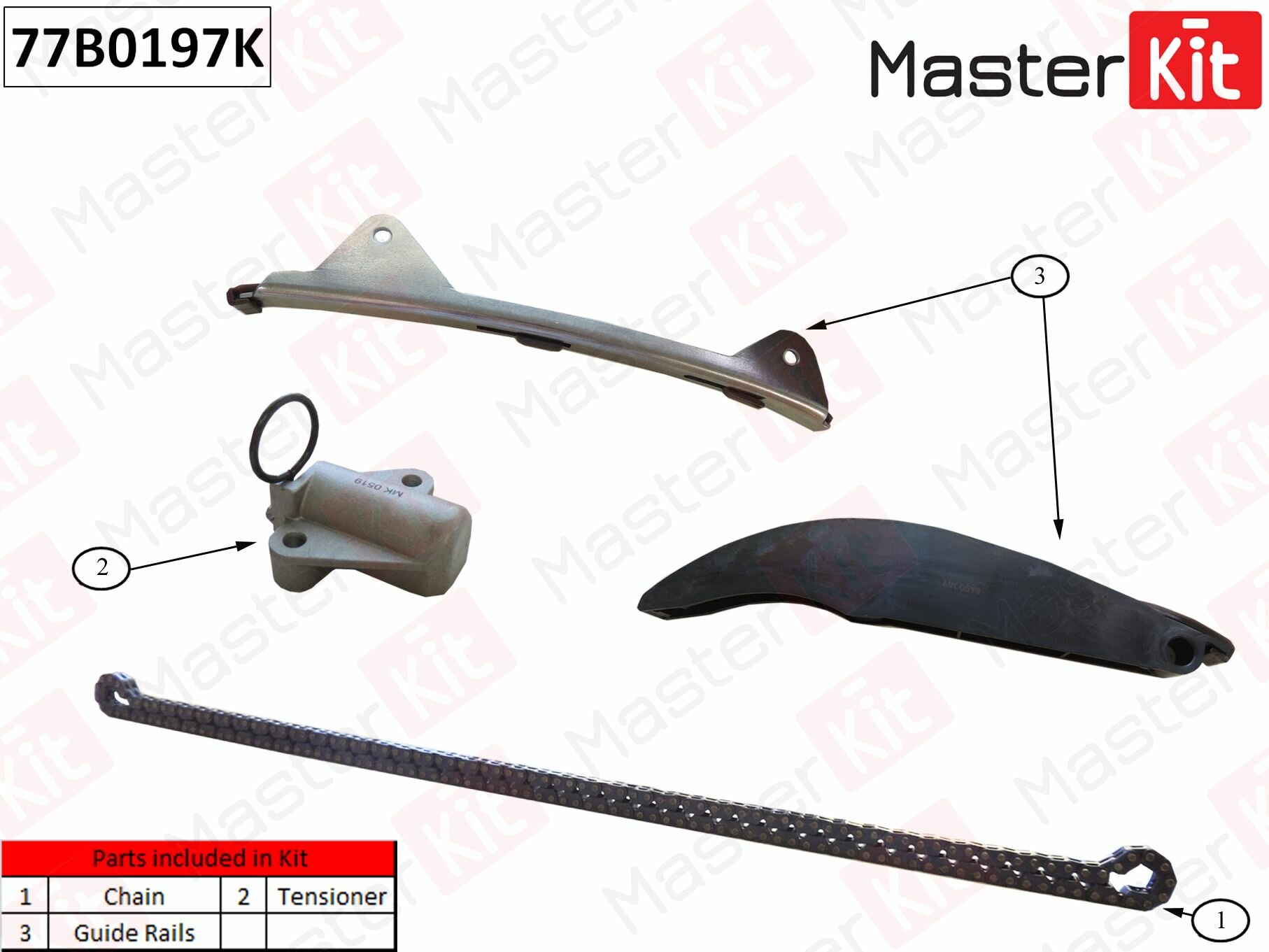 Комплект цепи ГРМ Hyundai Kia I30 I40 TUCSON G4NA 2015- 77B0197K MASTERKIT 77B0197K
