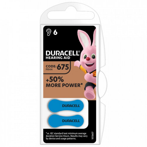 Элемент питания Duracell Hearing Aid 675 бл 6