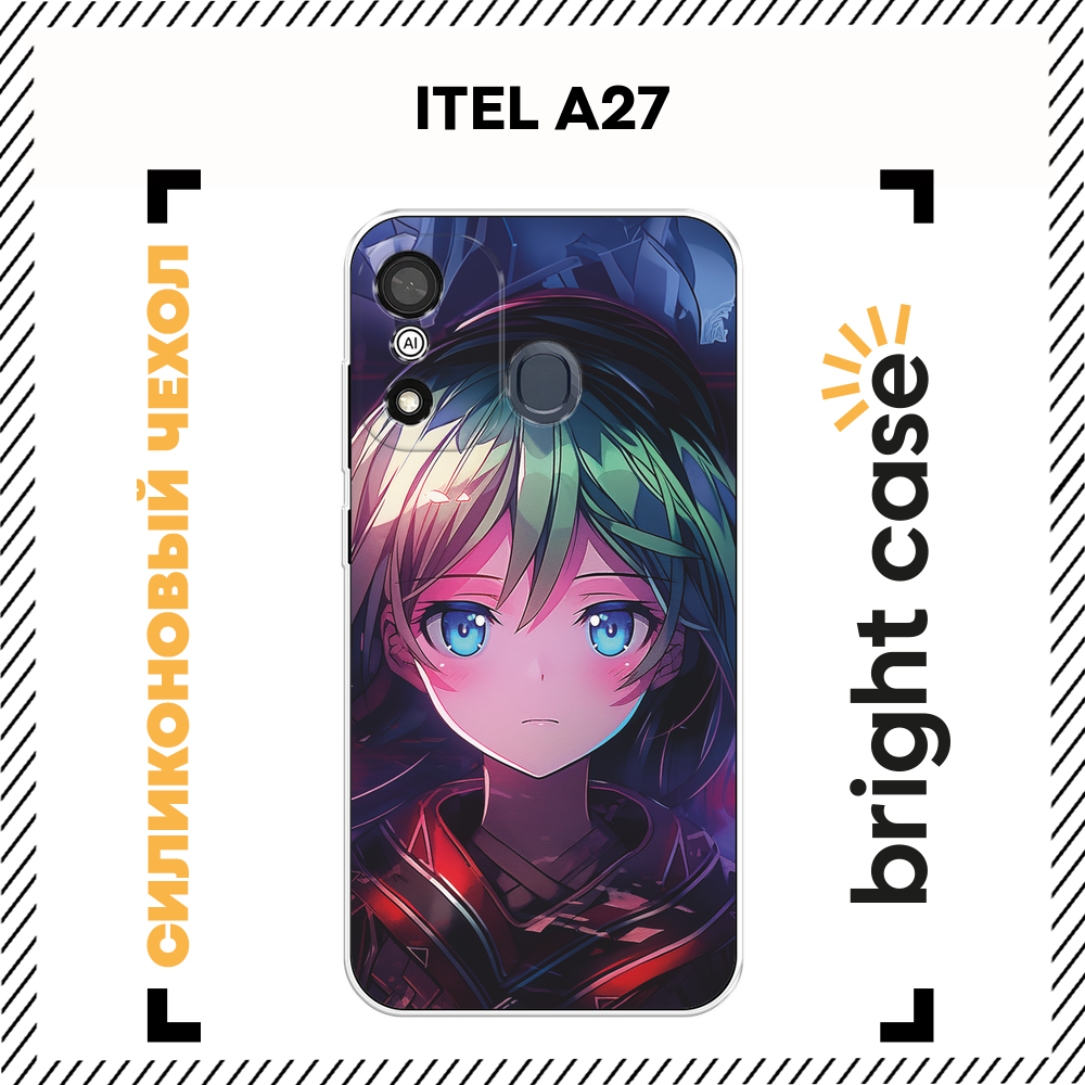 Силиконовый чехол на Itel A27 / Ител А27 с принтом Девушка аниме