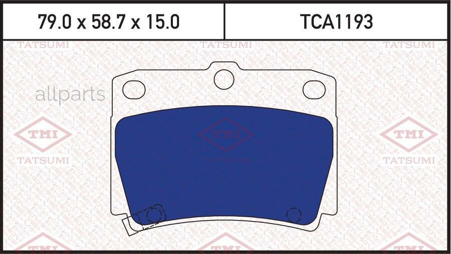 TATSUMI TCA1193 Колодки тормозные дисковые задние