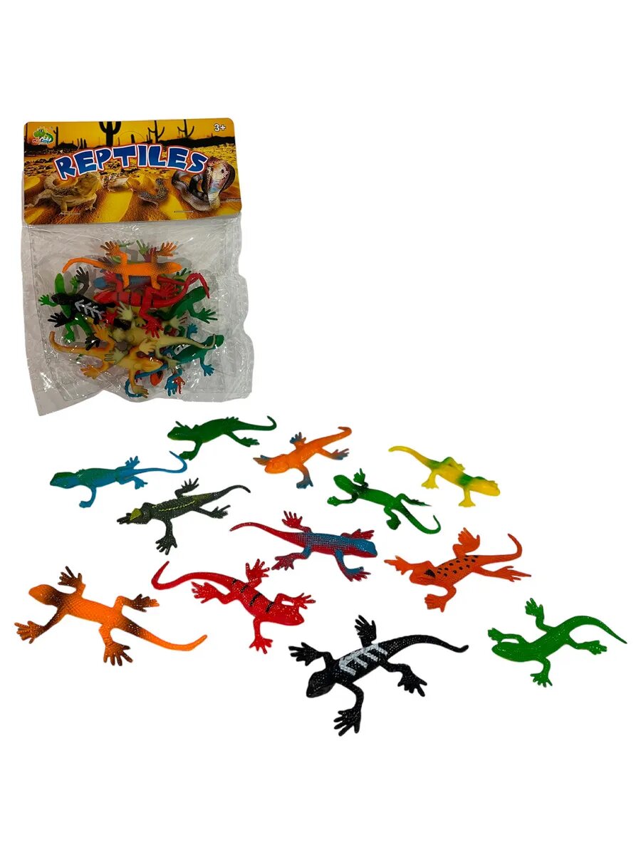 Набор из 12 фигурок животных "Ящерицы" в пакете