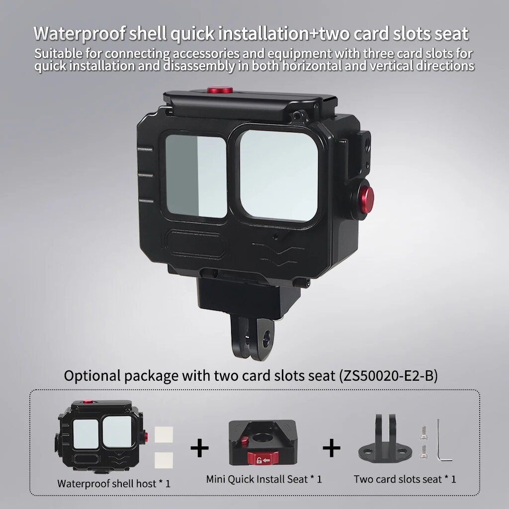 Водонепроницаемый металлический корпус для GoPro 13 12 11 С Термостойким Стеклом