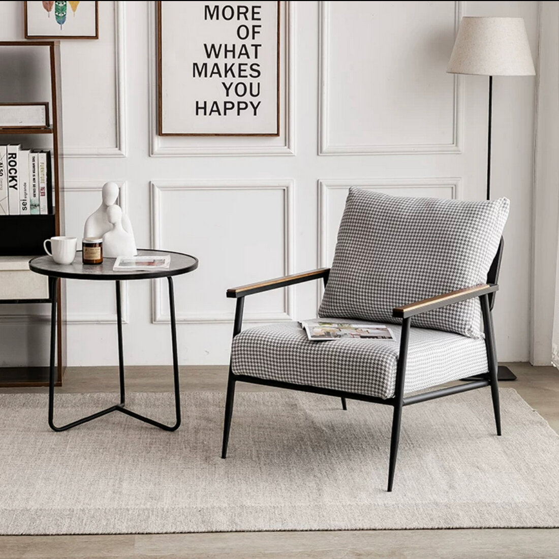 Кресло Wiliston (Кресло ткань лен / гусиная лапка)