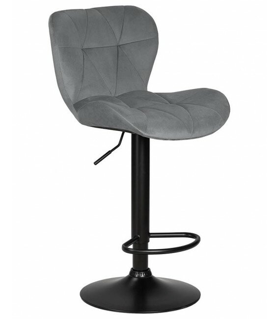 Стул барный барни блэк (велюр) WX-2522 серый