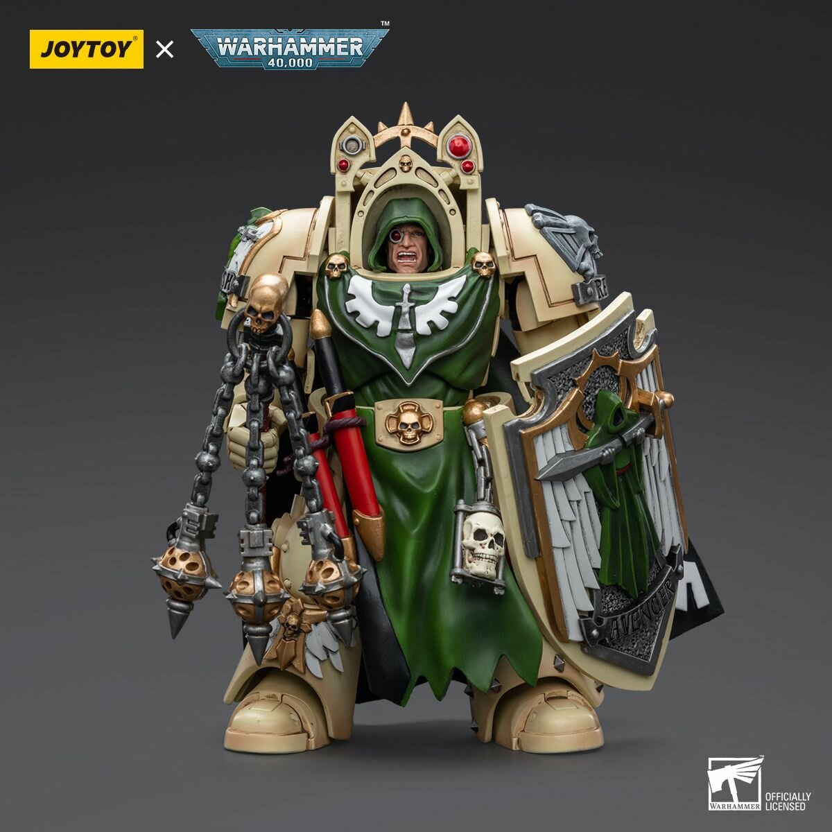 Подвижная фигурка JOYTOY Warhammer 40K Dark Angels Deathwing Knight Master with Flail of the Unforgiven