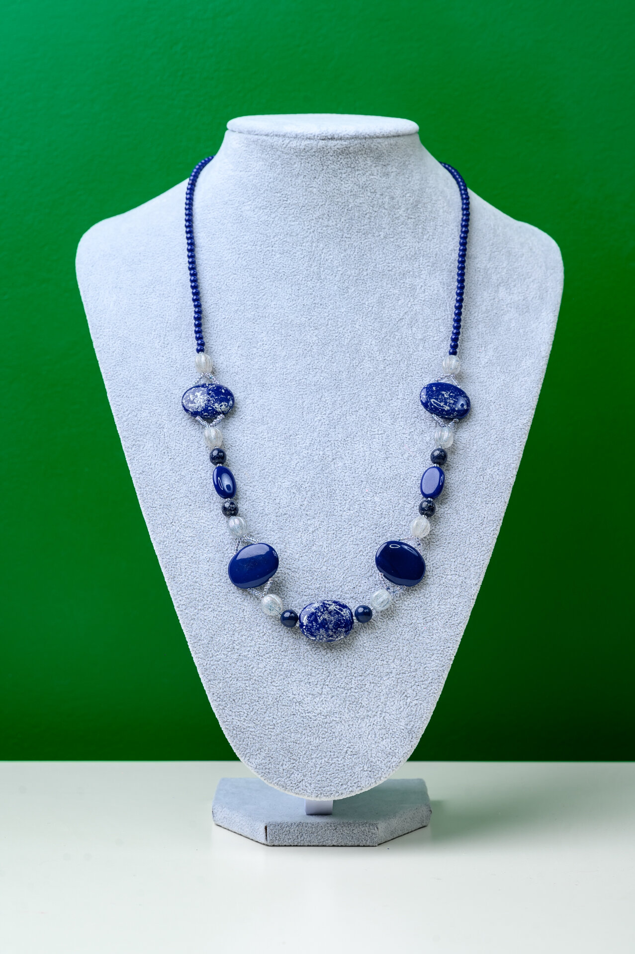 Бусы, металл, бисер, стекло, хрусталь