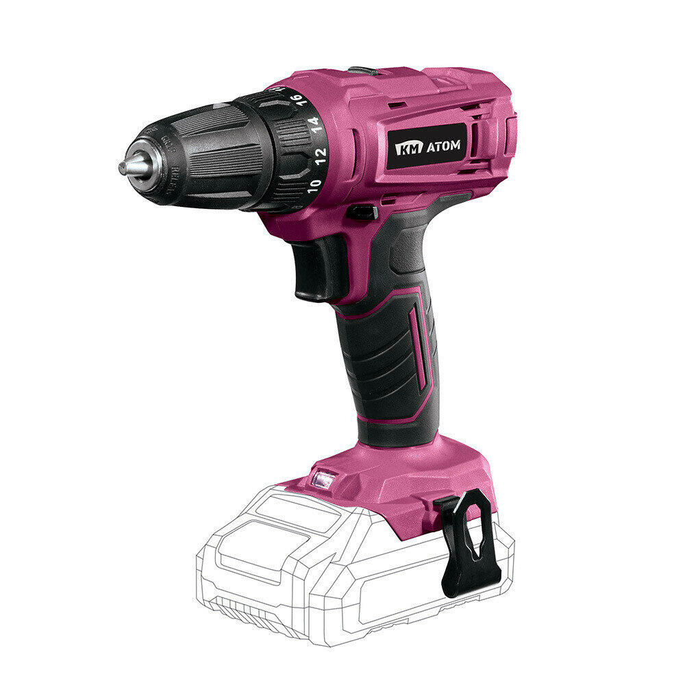 Дрель-шуруповерт аккумуляторная КМ атом 18 В без АКБ и ЗУ (СD-186)