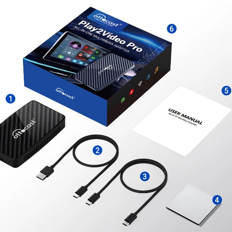 OTTOCAST Play2Video Pro Android Ai Box Pro Встроенный YouTube Netflix Tiktok IPTV play2viedo pro