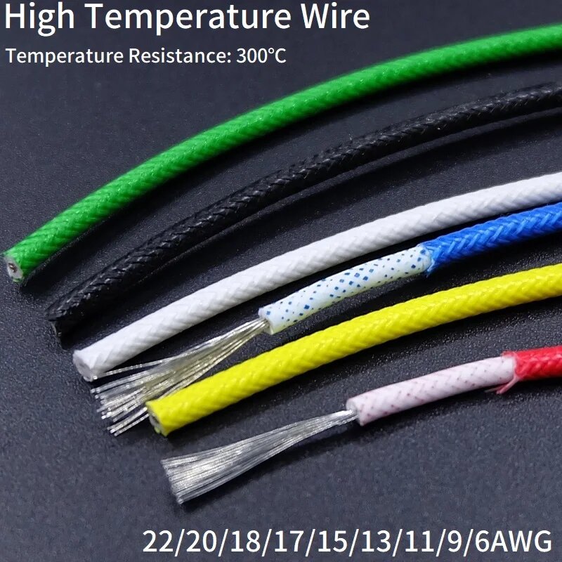 Высокотемпературный силиконовый провод 1 м/5 м 0.75mm2 (18AWG), черный, 5M
