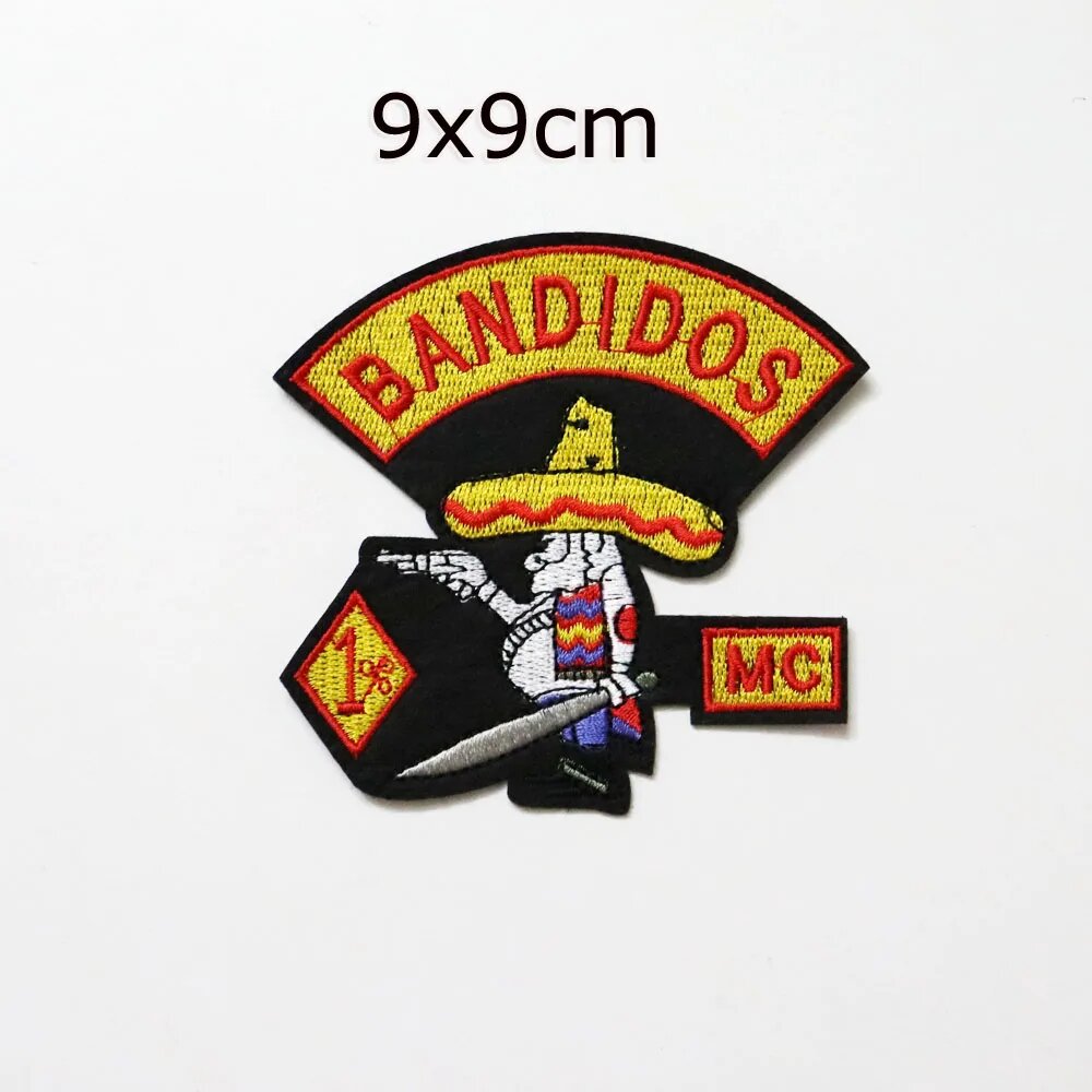 Нашивка Bandidos Motorcycle Club, 9x9см, черный, 04