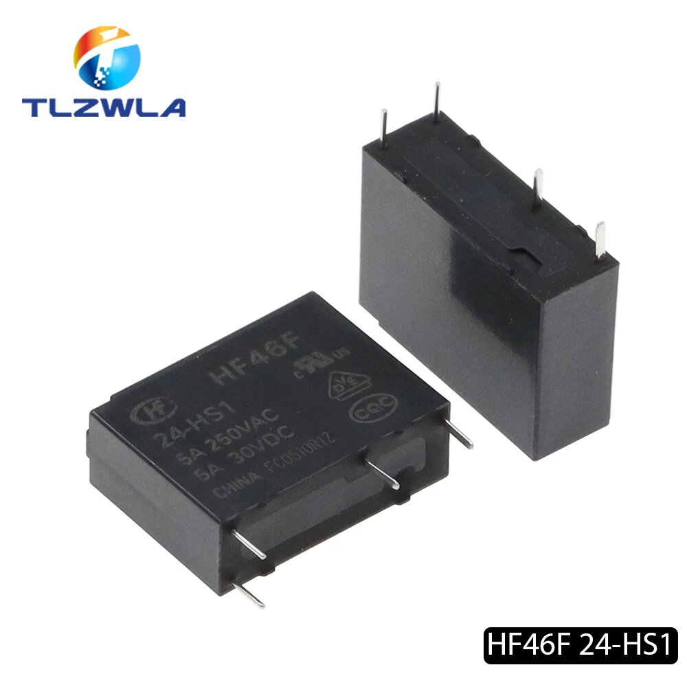 Реле HF46F 24В TLZWLA, 5A 250VAC, HF46F-24-HS1