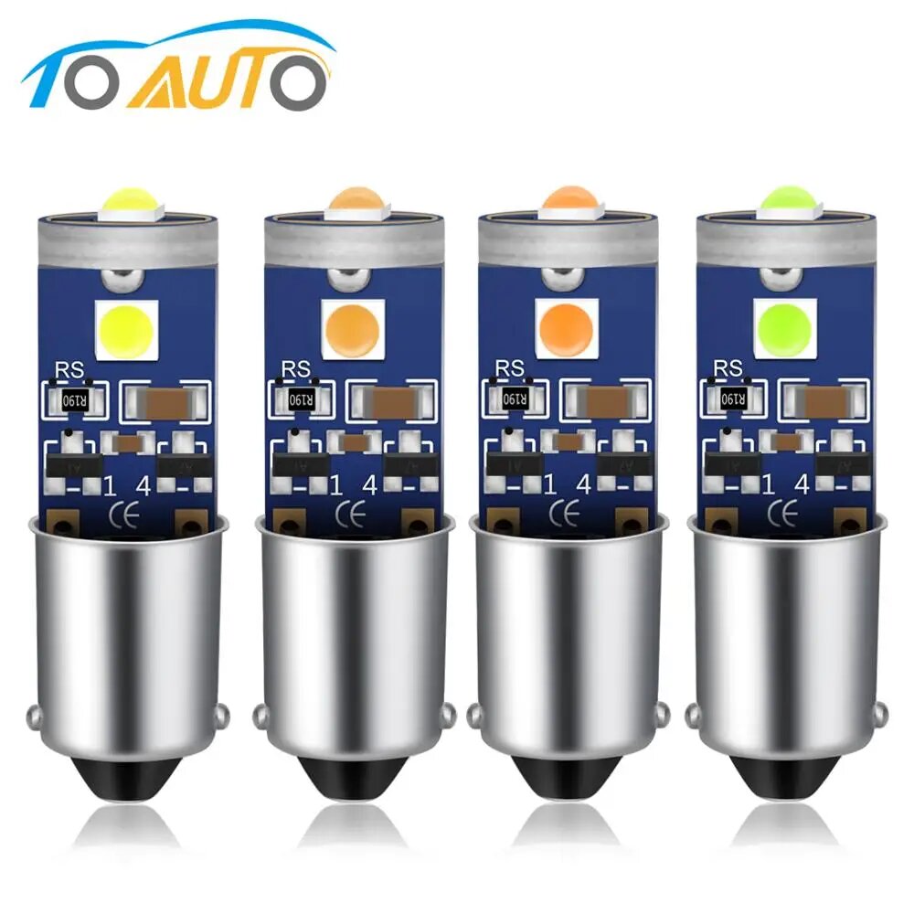 T4W H6W Led BA9S Светодиодная лампа BAX9S H21W Canbus без ошибок Внутреннее освещение Yellow
