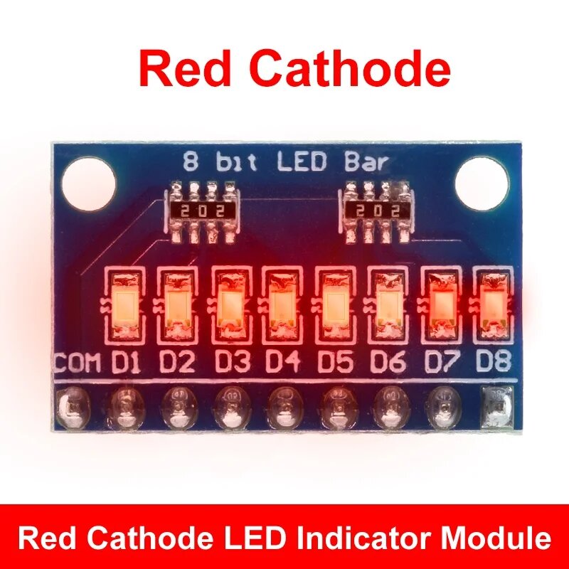 8-битный LED индикаторный модуль Red-Cathode с PIN, 2шт