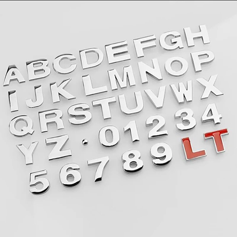 Металлическая 3D наклейка на авто, серебряная, 2.5см, Стиль L
