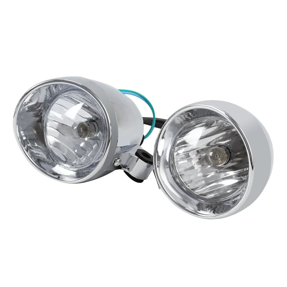 Универсальные Хромированные Передние Фары Для Мотоциклов 12В, Противотуманные Фары Для Honda, Yamaha, Kawasaki, Suzuki, Triumph