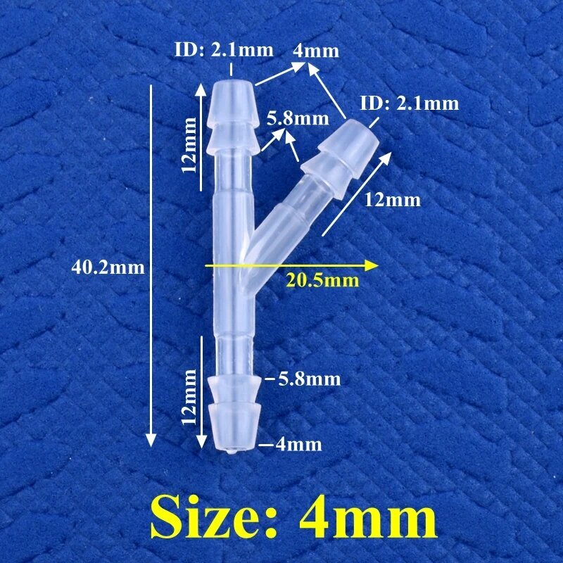 SgooHan пищевой пластиковый косой Y-образный тройник 4-18 мм 4mm, 5 Pieces