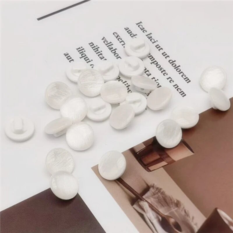 Белые круглые пуговицы 5pcs