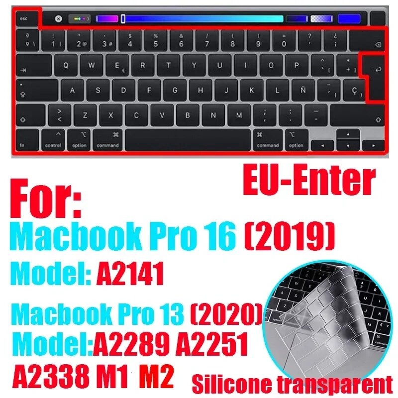 Силиконовый чехол на клавиатуру SDYIGOE для MacBook Pro 13/16/15 Air 13 дюймов