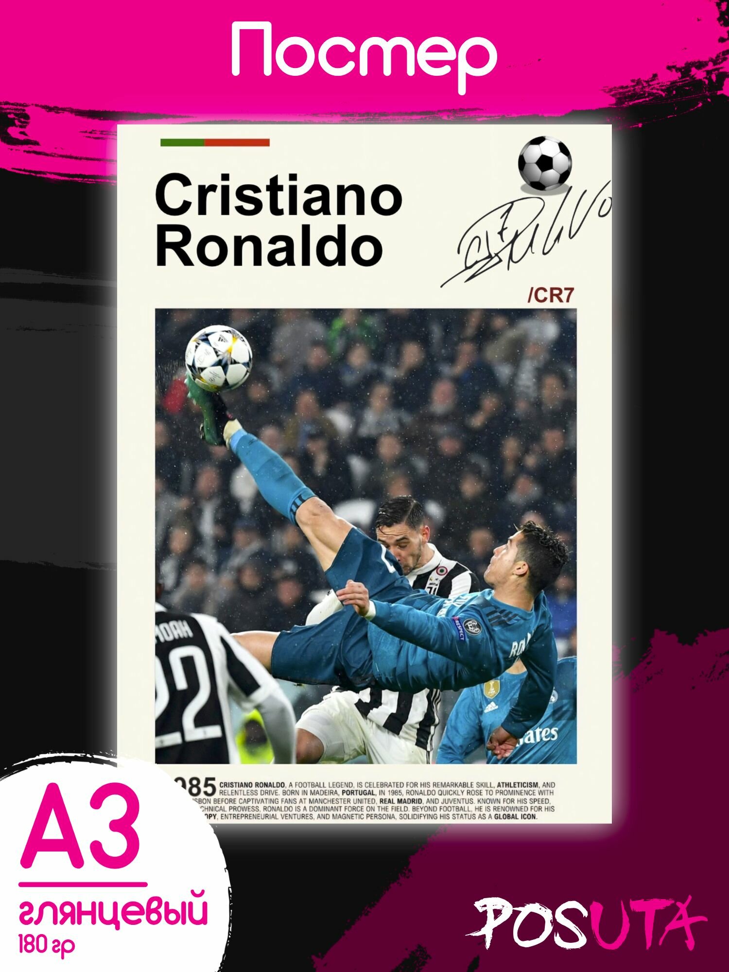 Постеры на стену Криштиану Роналду картины интерьерные