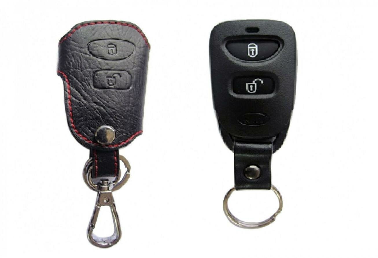 Чехол BGT для автомобильного ключа Kia (Киа), кожа, влагозащитный, ударопрочный, черный