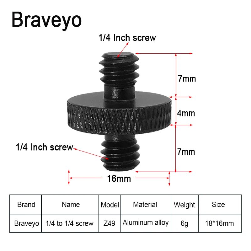 Переходник 1/4" на 1/4" Braveyo Z49, 6г