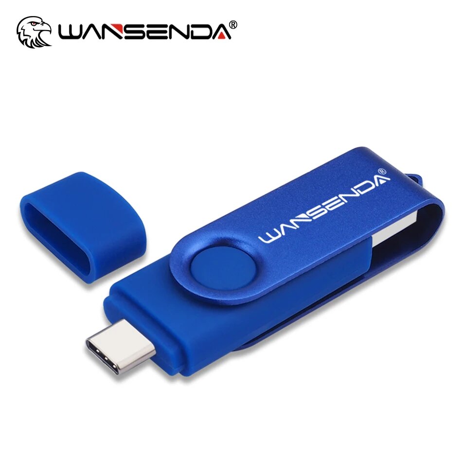 WANSENDA USB 3.0 Type-C флеш-накопитель 512 ГБ, Navy Blue