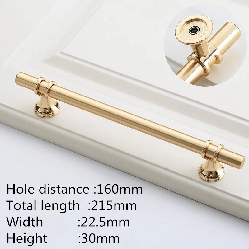 Ручки для шкафов KK&FING, copper Gold 160mm