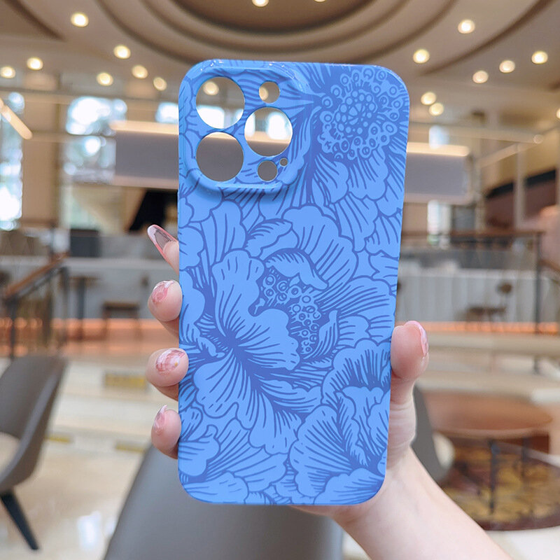 Чехол WELMAX "Blue Flower", для iPhone, защита от падения, синий