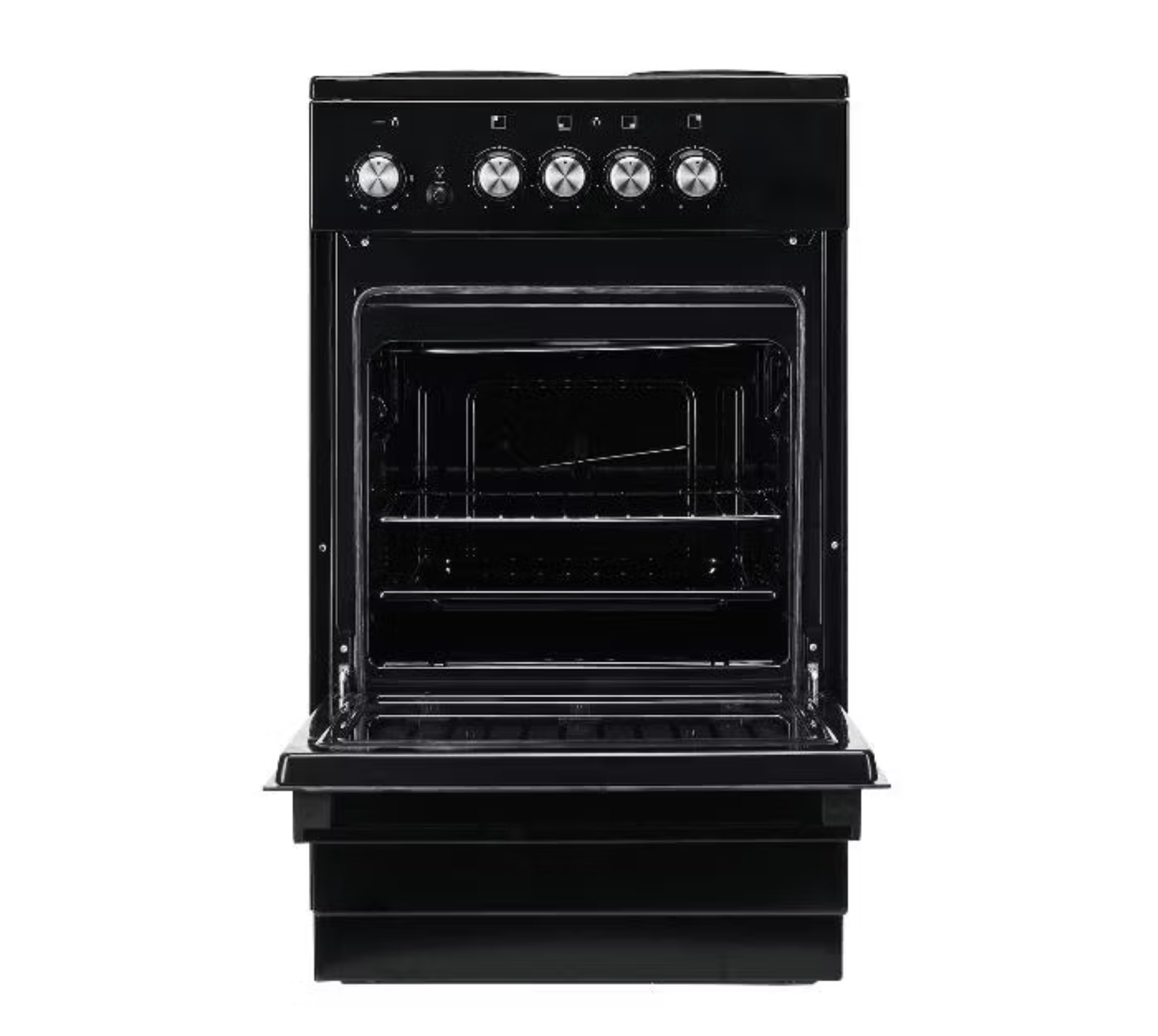 Электрическая плита De Luxe 5004.18э, с ящиком для посуды, 4 конфорки, 43 л, черная