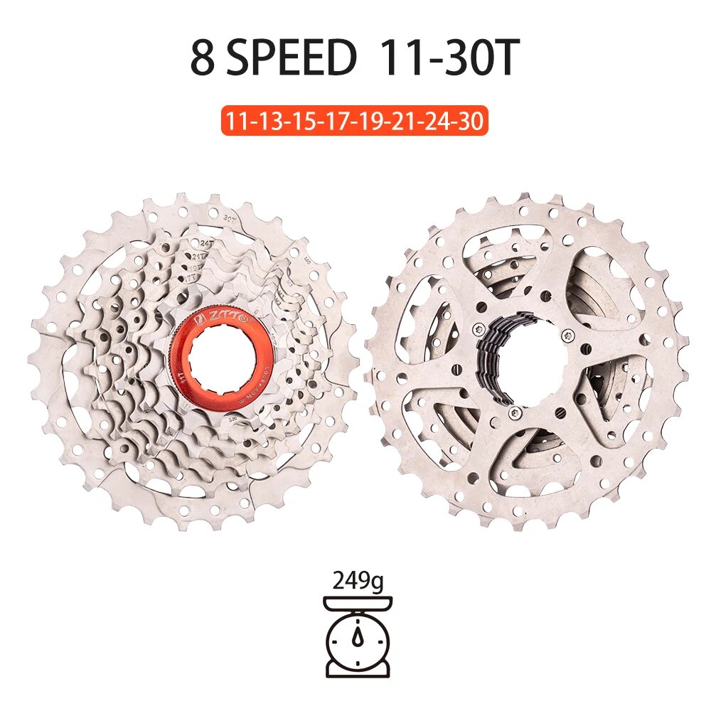 ZTTO Кассета для шоссейного велосипеда, стальная, 8/9/10/11/12 скоростей, 11-36T 8S 11-30T
