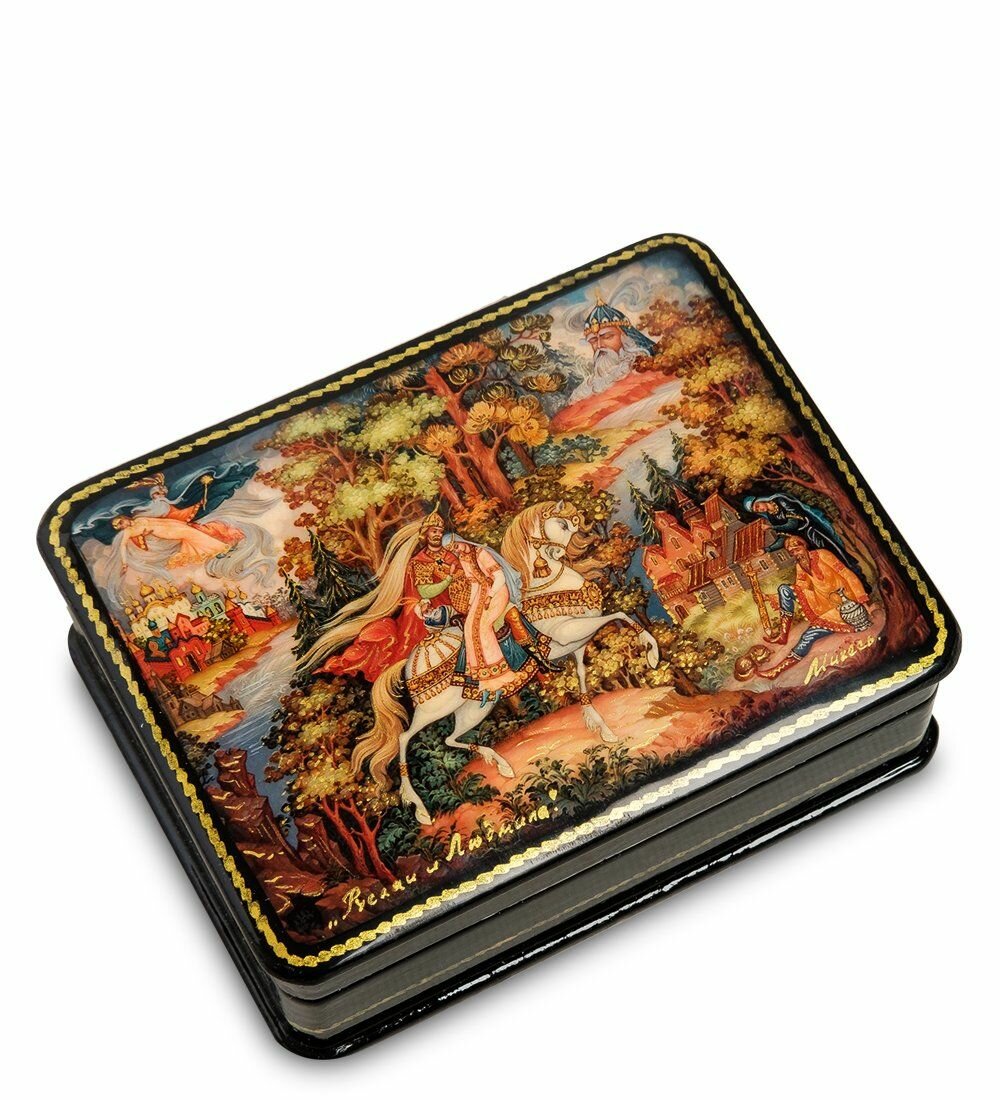 Шкатулка в технике декупаж "Руслан и Людмила" (10х8х3,5)