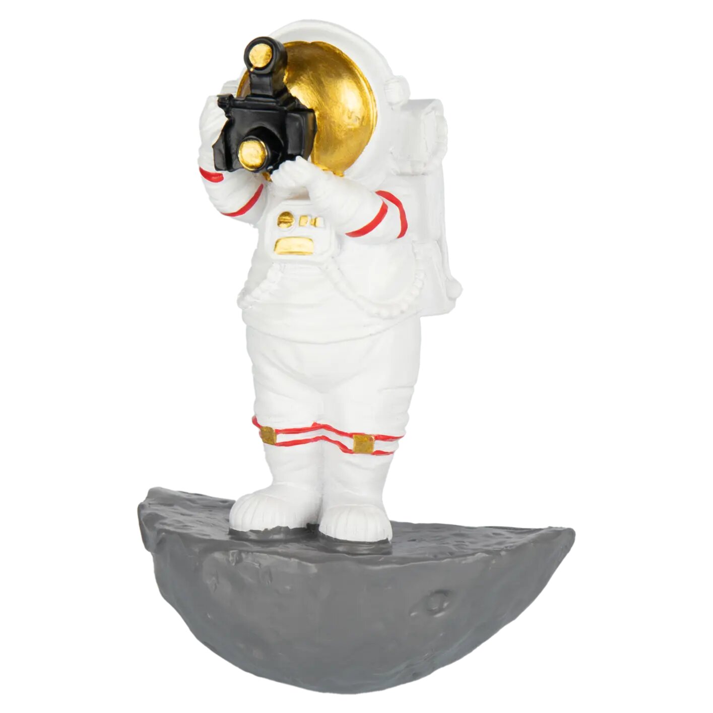 Фигура Космонавт-фотограф пластик 15 см цвет серый/белый/золотой