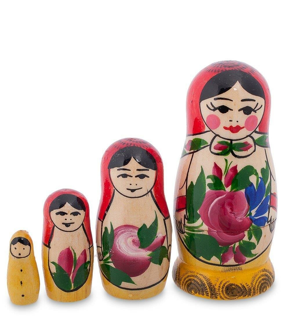 Матрешка 4-кукольная (Семеновская) A2047853 Народные промыслы, Дерево липа, краски, лак