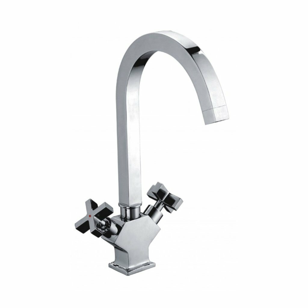 Смеситель кухонный Frap F4078 Lux, латунь, ретро, поворотный излив, хром