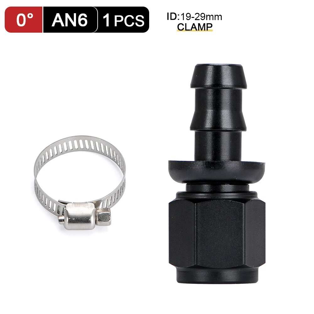 Универсальные Фитинги AN6 AN8 AN10 Для Шлангов И Масляных Трубок Радиатора, 045, AN6 Straight Black